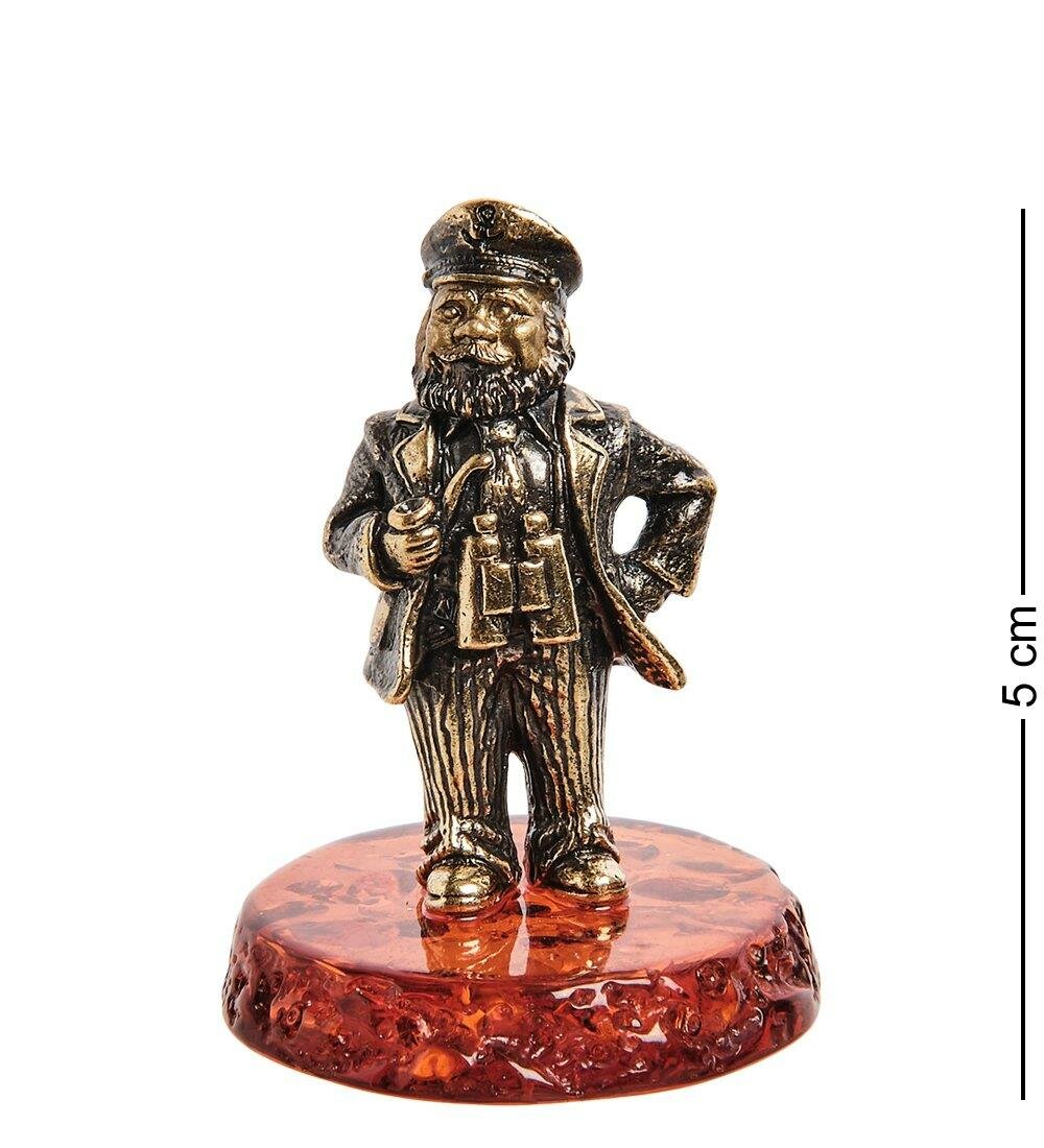 Фигурка Капитан (латунь, янтарь) A2163255 Народные промыслы, бронзовый