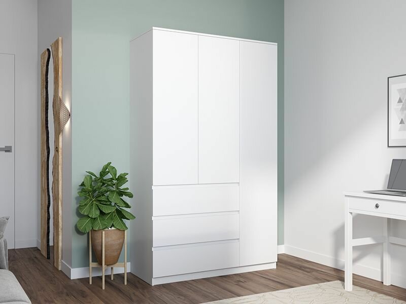 Шкаф распашной для одежды "Челси 3" 120х202х52 Белый