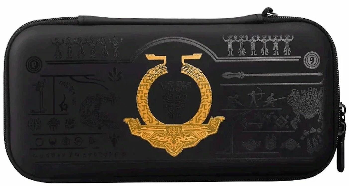 Чехол-сумка + Защитный чехол Crystal Case + Накладки на стики The Legend of Zelda Tears of the Kingdom Черный Black Switch/Switch OLED