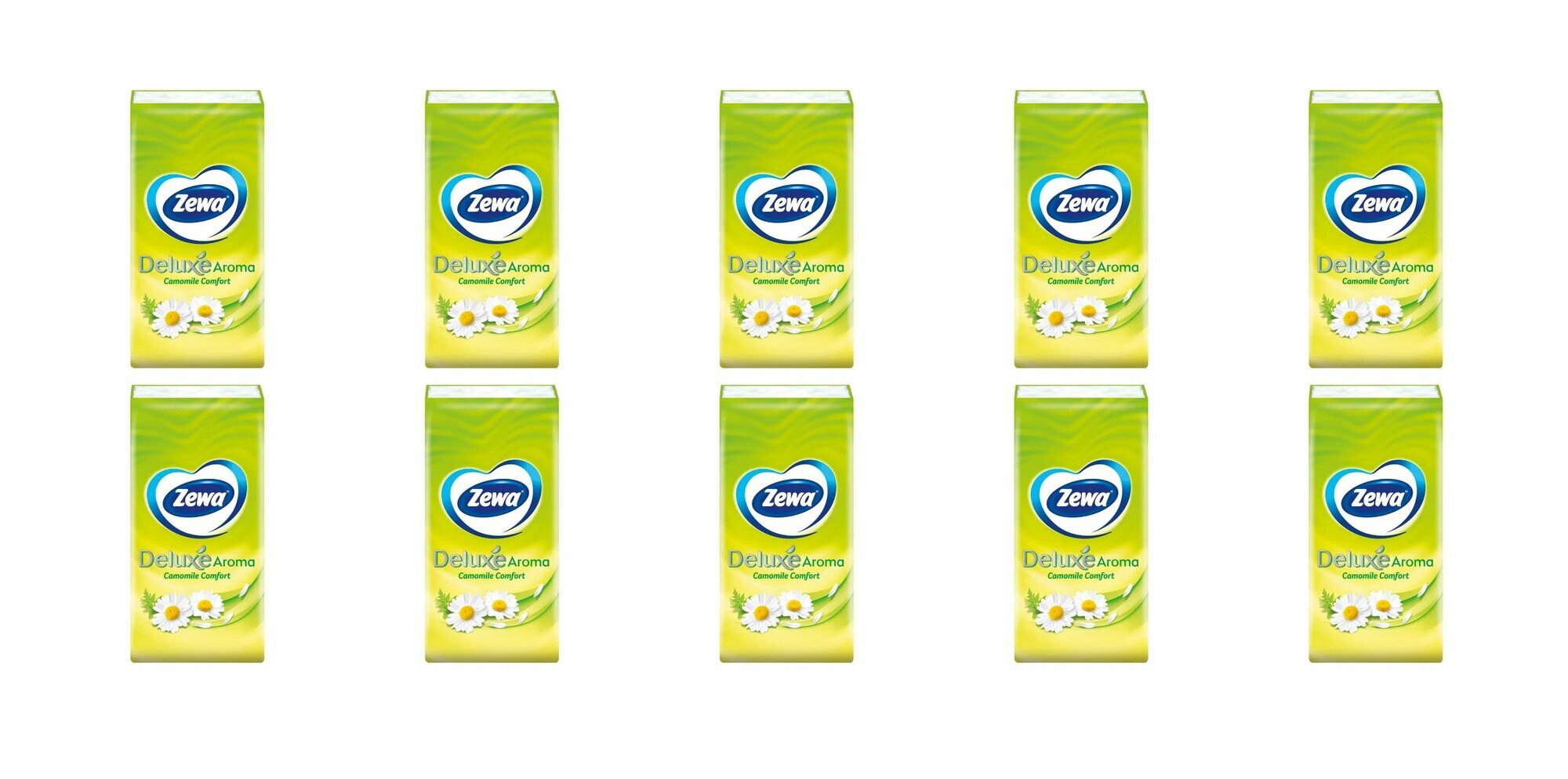 Платочки Носовые Бумажные Zewa Ромашка, 10 уп