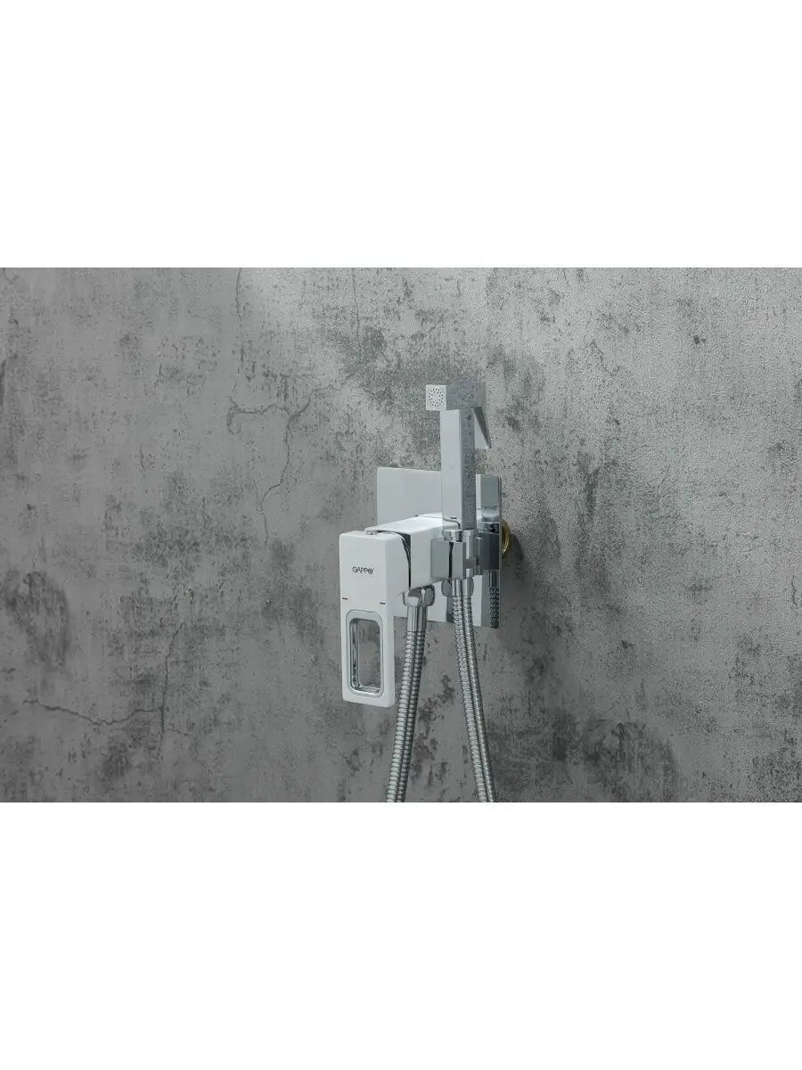 Гигиенический душ встраиваемый Gappo G17 G7217-8, латунь , цвет белый/хром