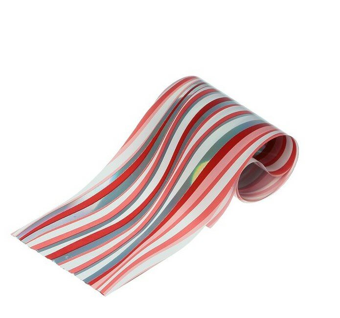 Переводная фольга для дизайна ногтей "Волны", 4х50см, цвет красный