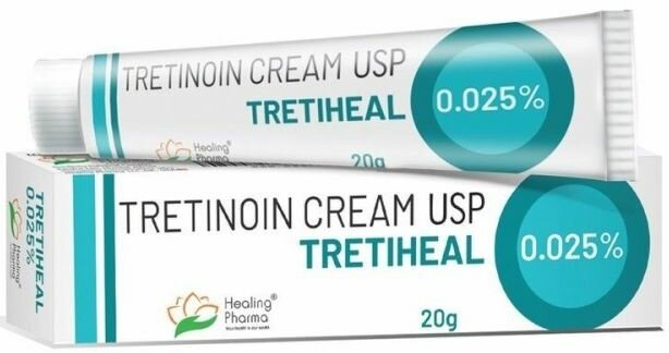 Третиноин 0,025% крем для кожи Tretinoin Cream USP 0.025%, Healing Pharma, 20 г.