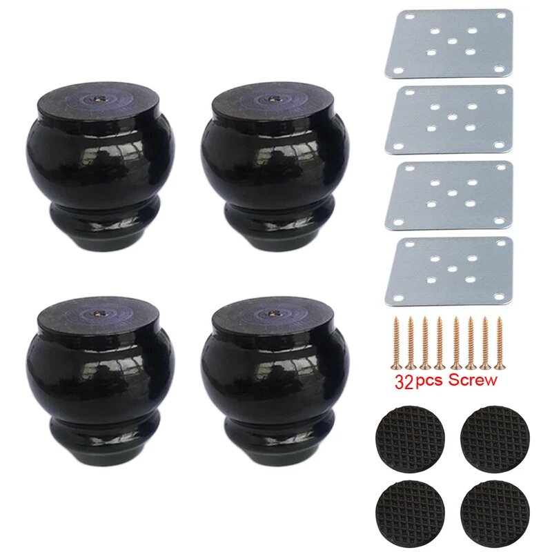 4 шт, высота 8 см, твердая деревянная форма тыквы, мебель для ног, диван, скамейка, стул, шкаф, ножки, диван, комод, кресло, ножки