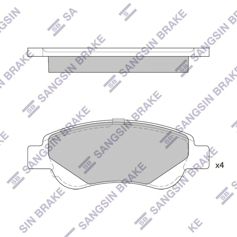 Колодки тормозные SANGSIN BRAKE SP1750 CITROEN C1 II 14-