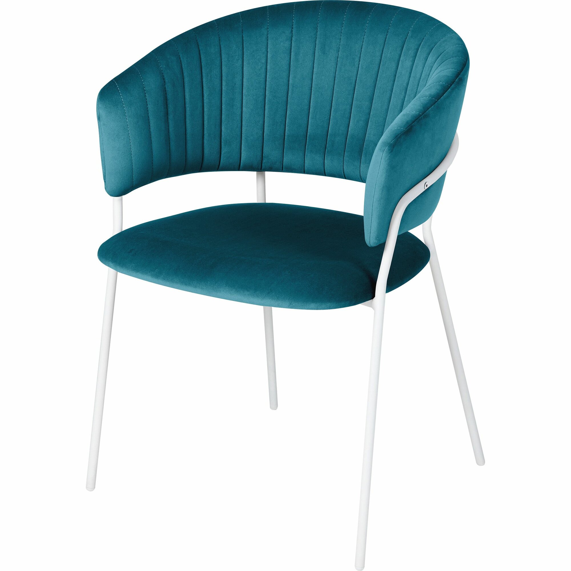 Стул кухонный Ambe Даксон, мягкий со спинкой, изумрудный велюр, белый