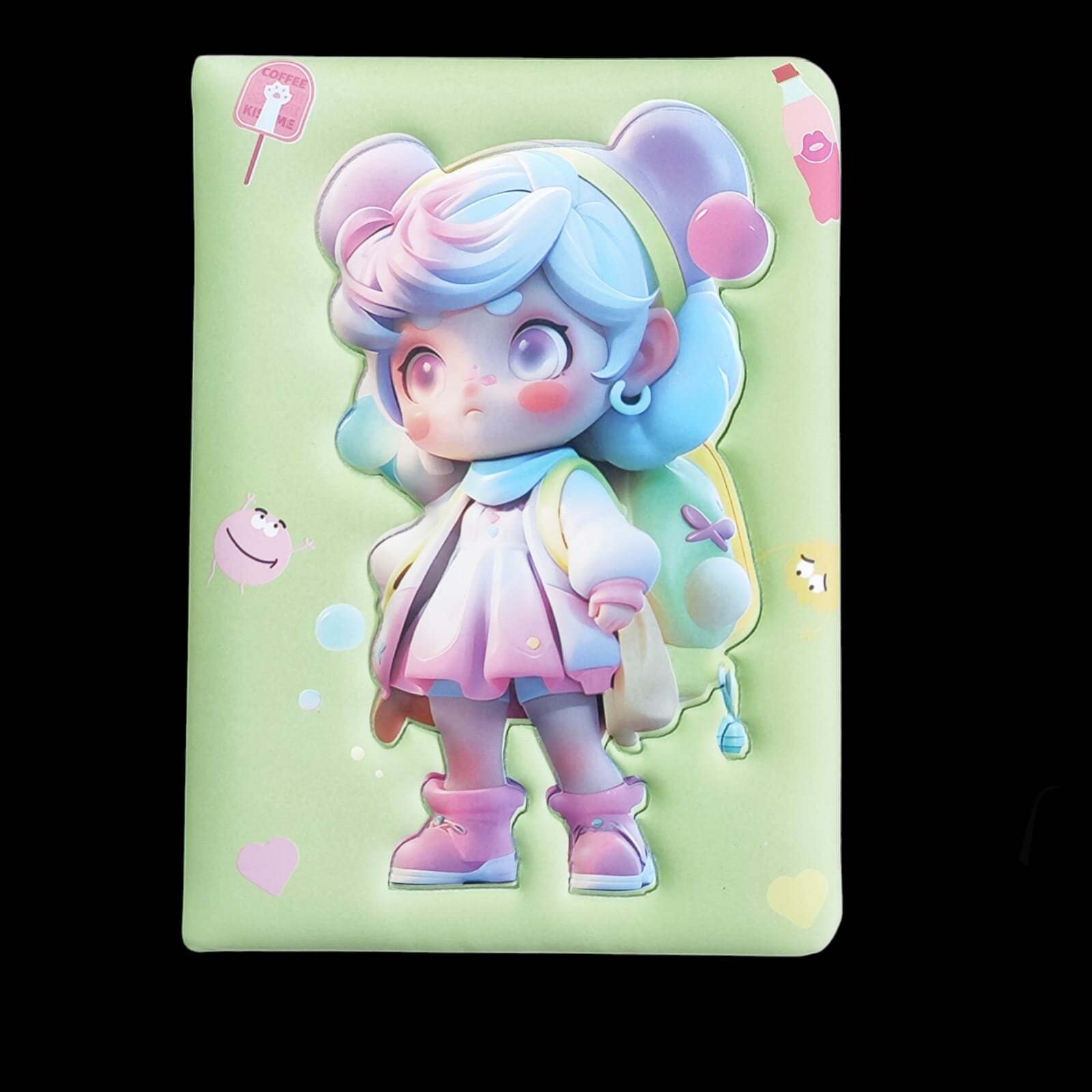 Блокнот подарочный с мягкой объемной обложкой девочка аниме, 160 листов