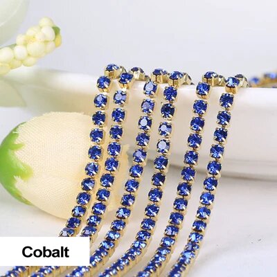Стразовые цепочки Cobalt SS6(2.0mm)