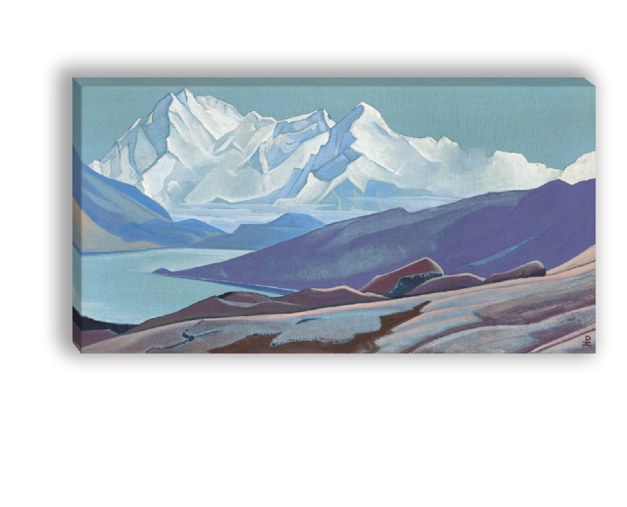 "Священные Гималаи", Рерих Николай Константинович, картина (репродукция) (55х32 см / на подрамнике)