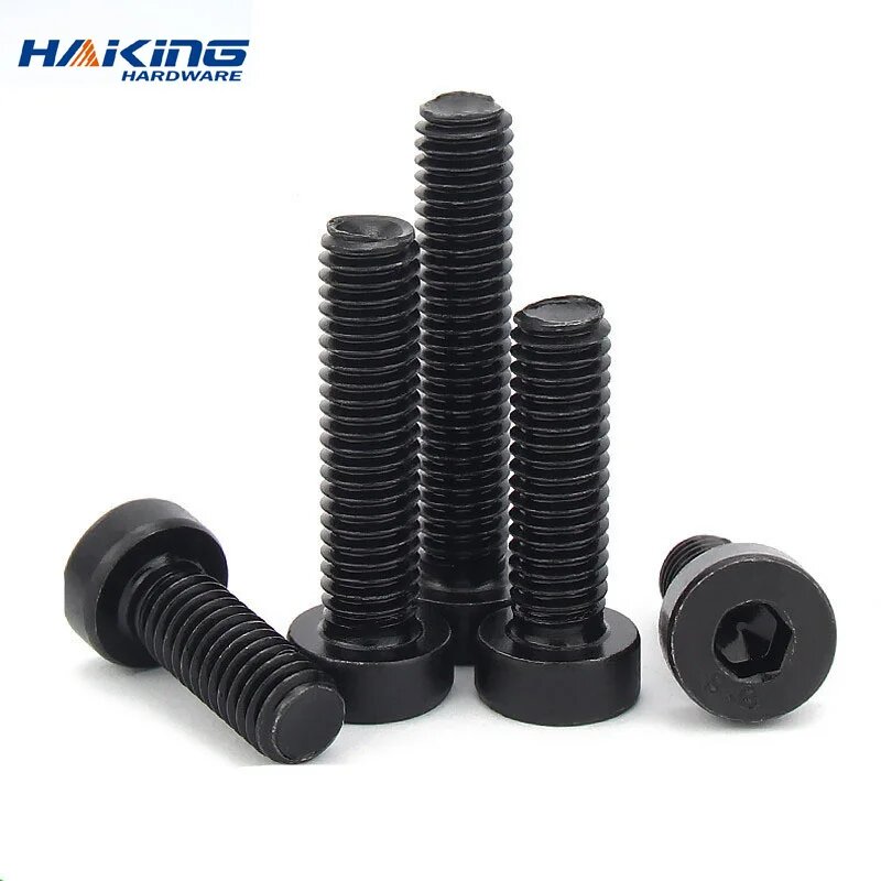 Набор болта шестигранный низкопрофильный углеродистая сталь черные M3 M4 M5 M6 M8 8.8
