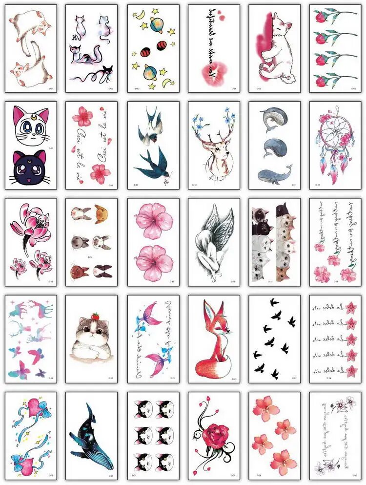 Временные татуировки Tattrendy 30 шт