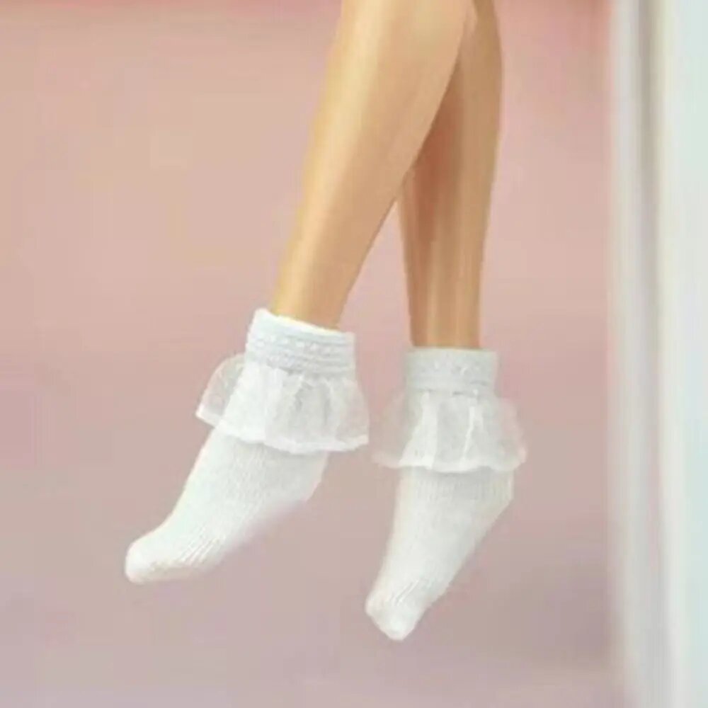 Белые кукольные носки с рюшами 1/6, Color: 1