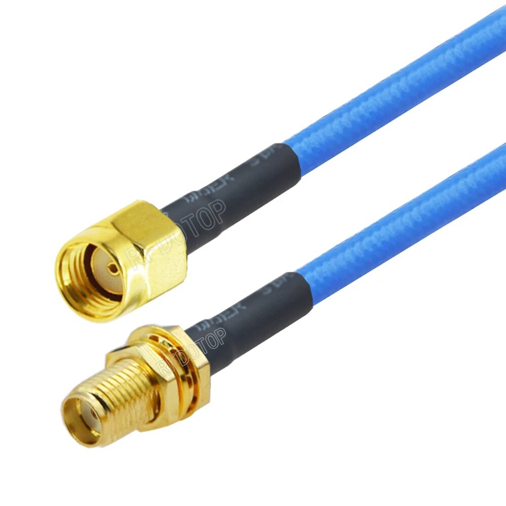 RFDOTOP RG402 полугибкий коаксиальный кабель SMA-SMA синий 50 Ом 10CM, RPSMA M to SMA F