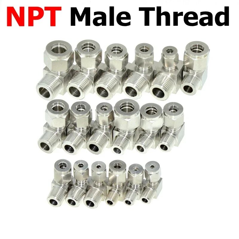 Фитинги для компрессионной трубы WYWBEY 1/8 1/4 3/8 1/2 NPT из 1I4 Thread, 8mm OD Tube, PL-NPT