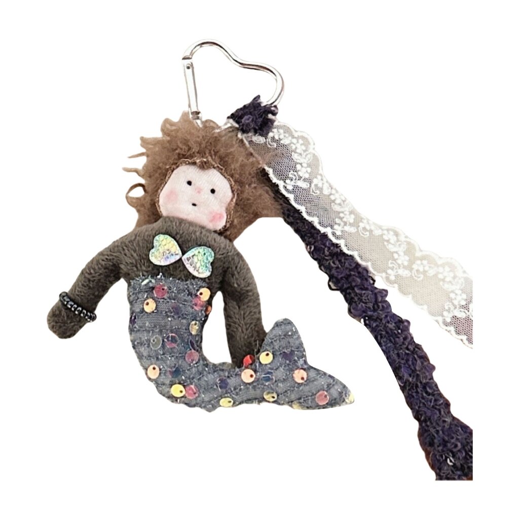 Уникальная игрушка-брелок с кружевной лентой, кулон блестками, русалки, мягкие куклы для девочек, брелок ключей, сумка, подвеска кошелька и