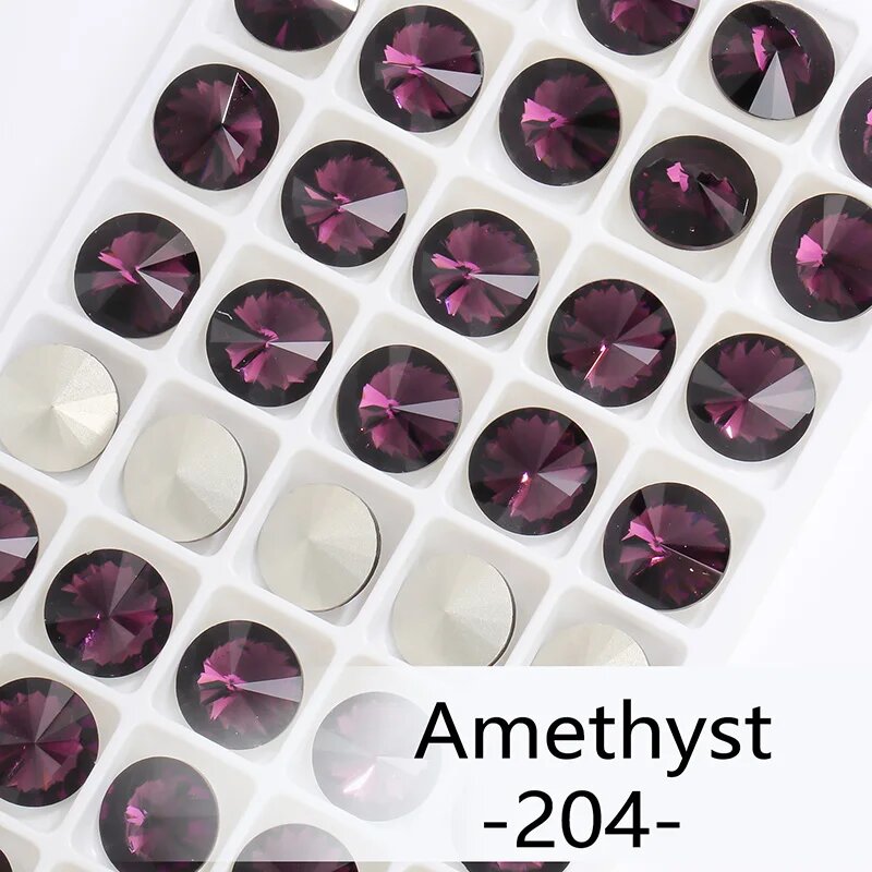 Синие стеклянные стразы YICHUAN для украшения одежды Фиолетовый, 6mm, Amethyst