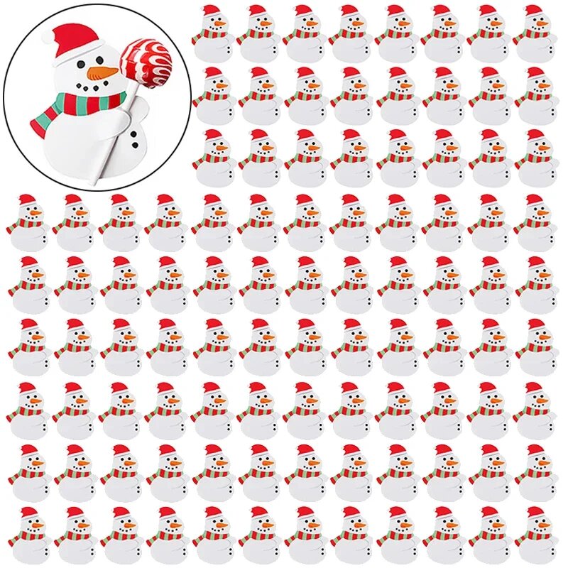 Рождественские карточки из пенобумаги с Санта Клаусом, пингвином и снеговичком 25 штук 50PCS, Snowman