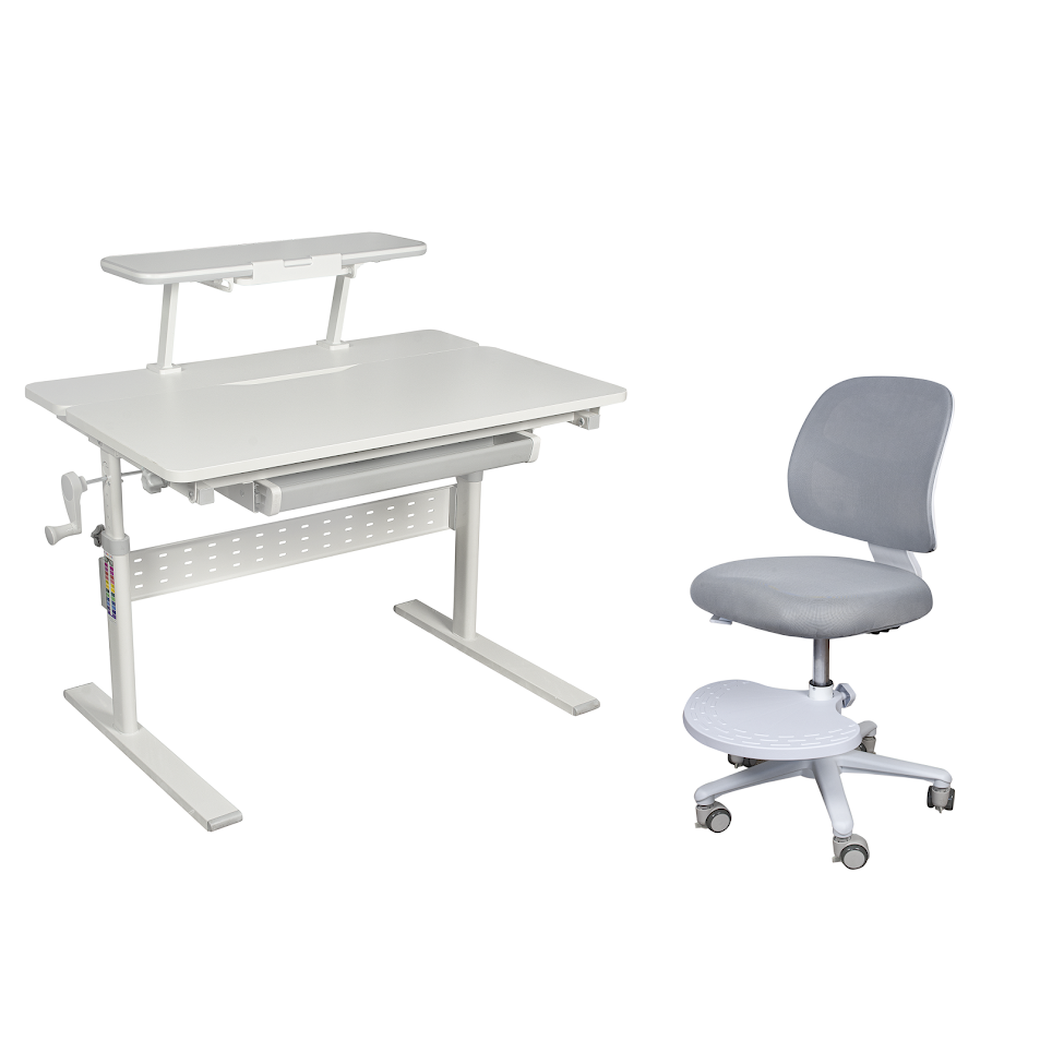 Комплект парта Colore Grey (new) + полка SS16 Grey + кресло Marte Grey