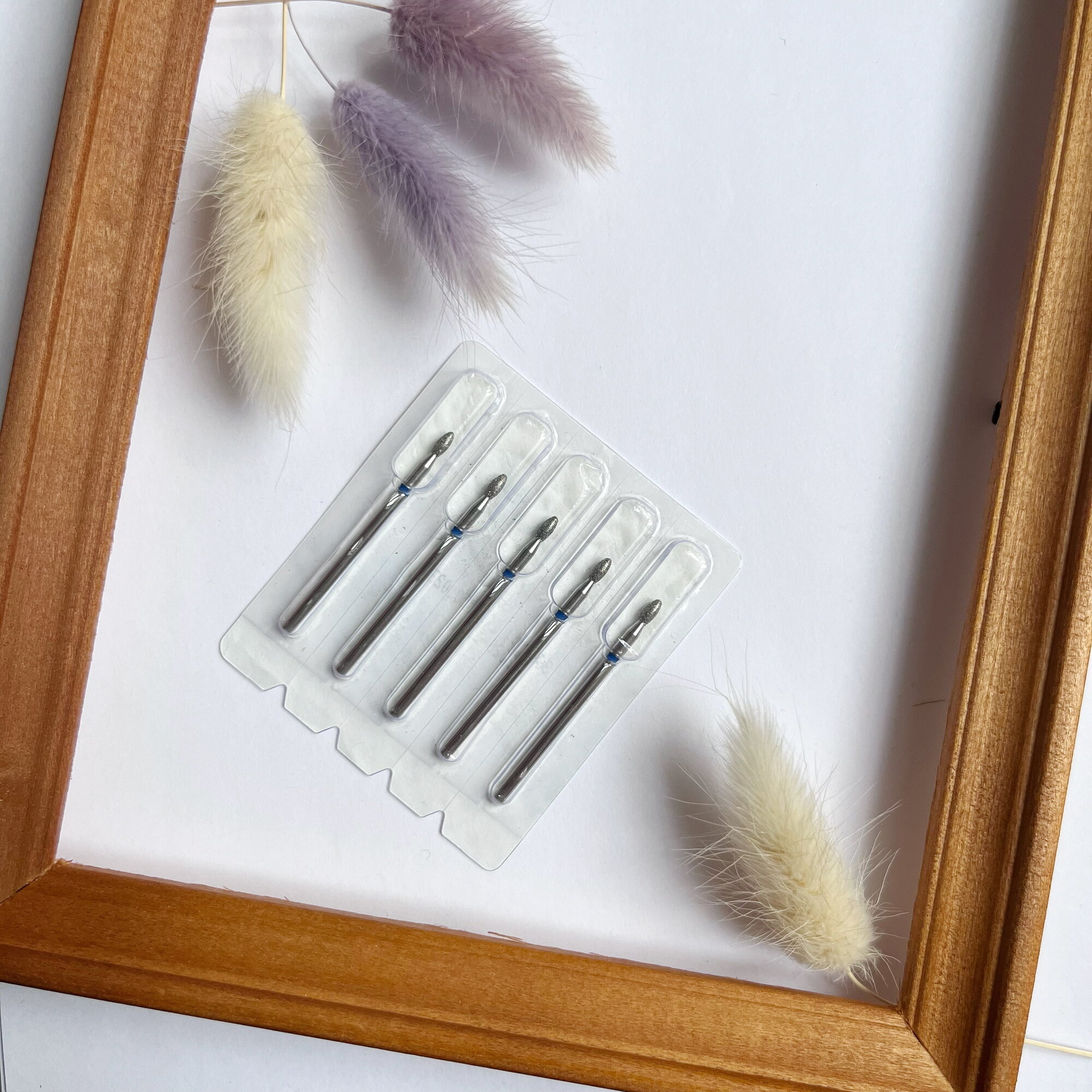 Набор алмазных фрез КМИЗ "Почка" синяя для ногтей, диаметр 2,3 мм, 5 штук