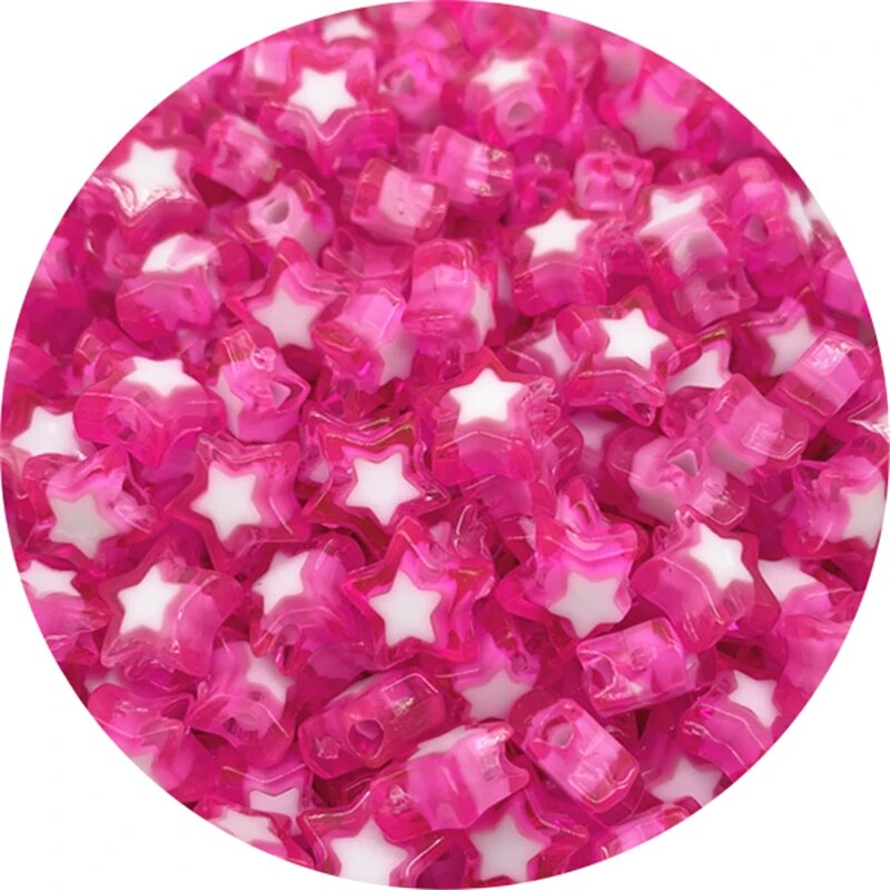 Акриловые бусины звездочки MYDEMBMSSYGYI 8 мм, 50 шт. Розовый, 11