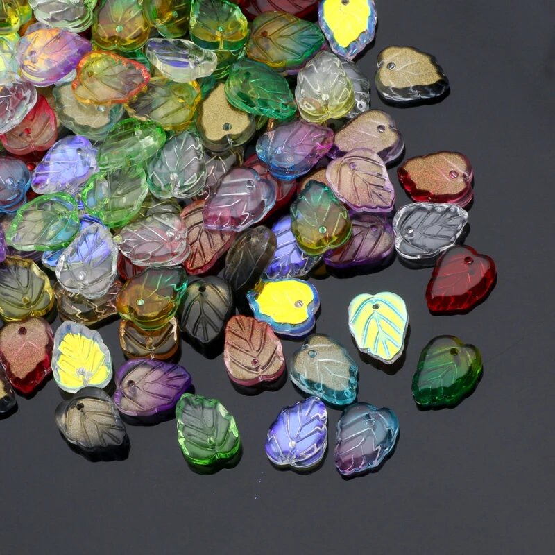 13x10 мм 10-50 шт AB градиент цветные листья бусины кристалл чешские стеклянные бусины для изготовления ювелирных изделий ожерелья серьги Diy аксессуары