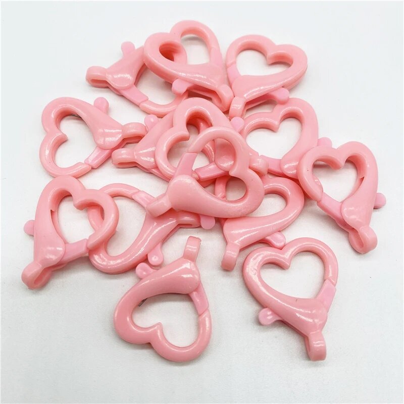 10 шт. пластиковых застежек-карабинов в форме сердца MYDEMBMSSYGYI Розовый, 09