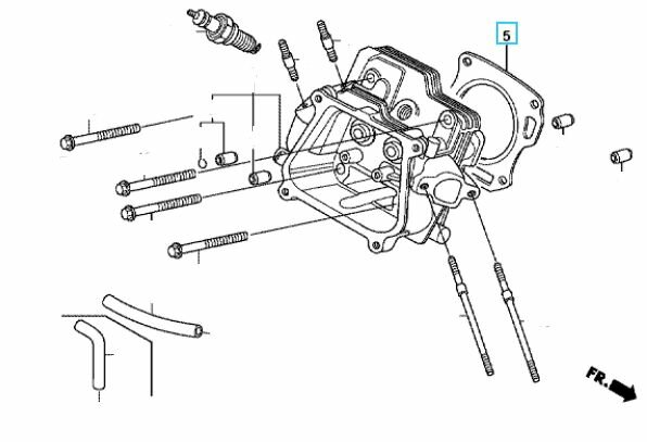 Прокладка головки гильзы цилиндра для двигателя Honda GX160/GX200; Артикул Honda: 12251ZL0003 (Оригинал)