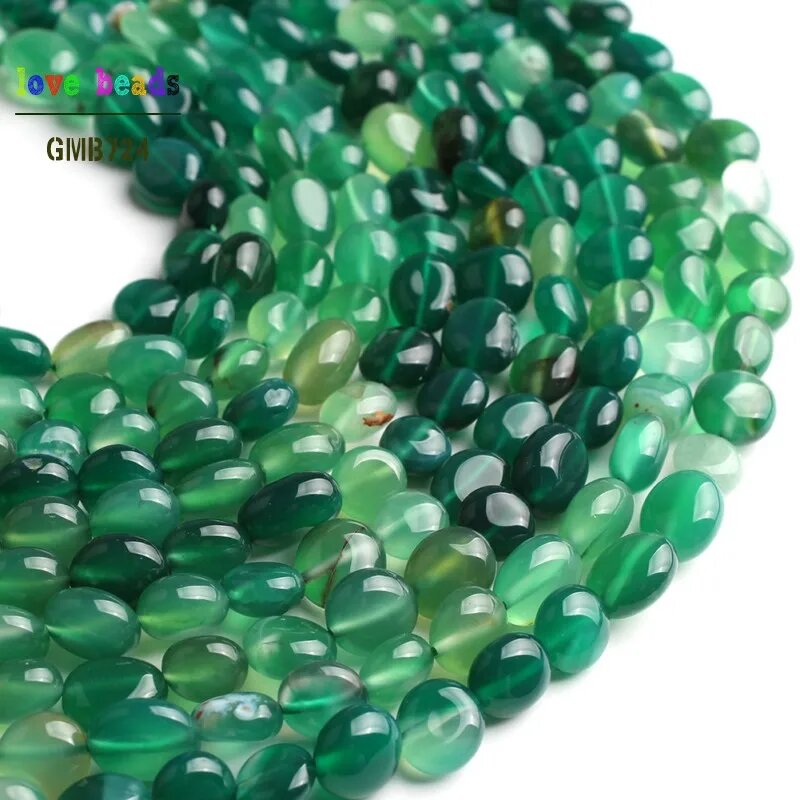 Бусины из апатита, морганита, аквамарина GMB724 Изумрудный, green agate