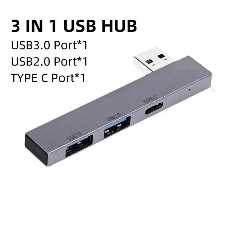 USB хаб 3 в 1 DIKELANG, Type C