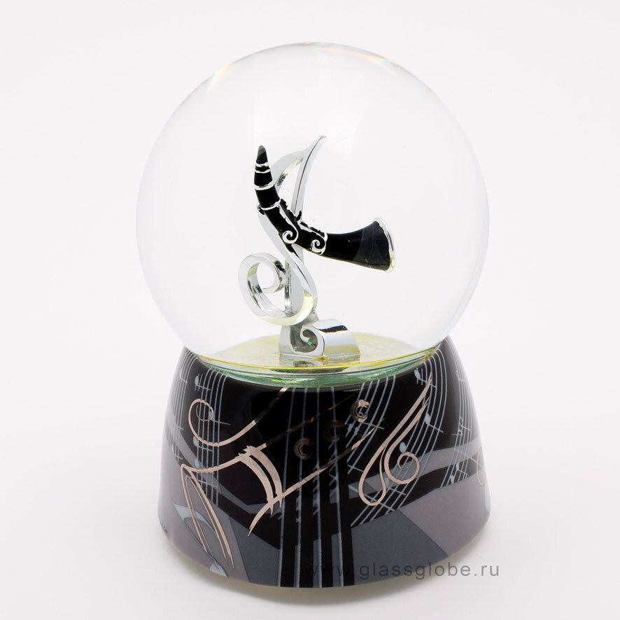 Снежный шар Glassglobe "Кларнет", с вращением, музыкальный, диаметр 10см