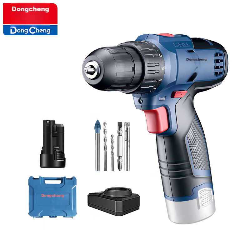Dongcheng Lithium Electric Drill WJZ1201D Handheld Electric Screwdriver Set Multi-functional Household Electric Drill