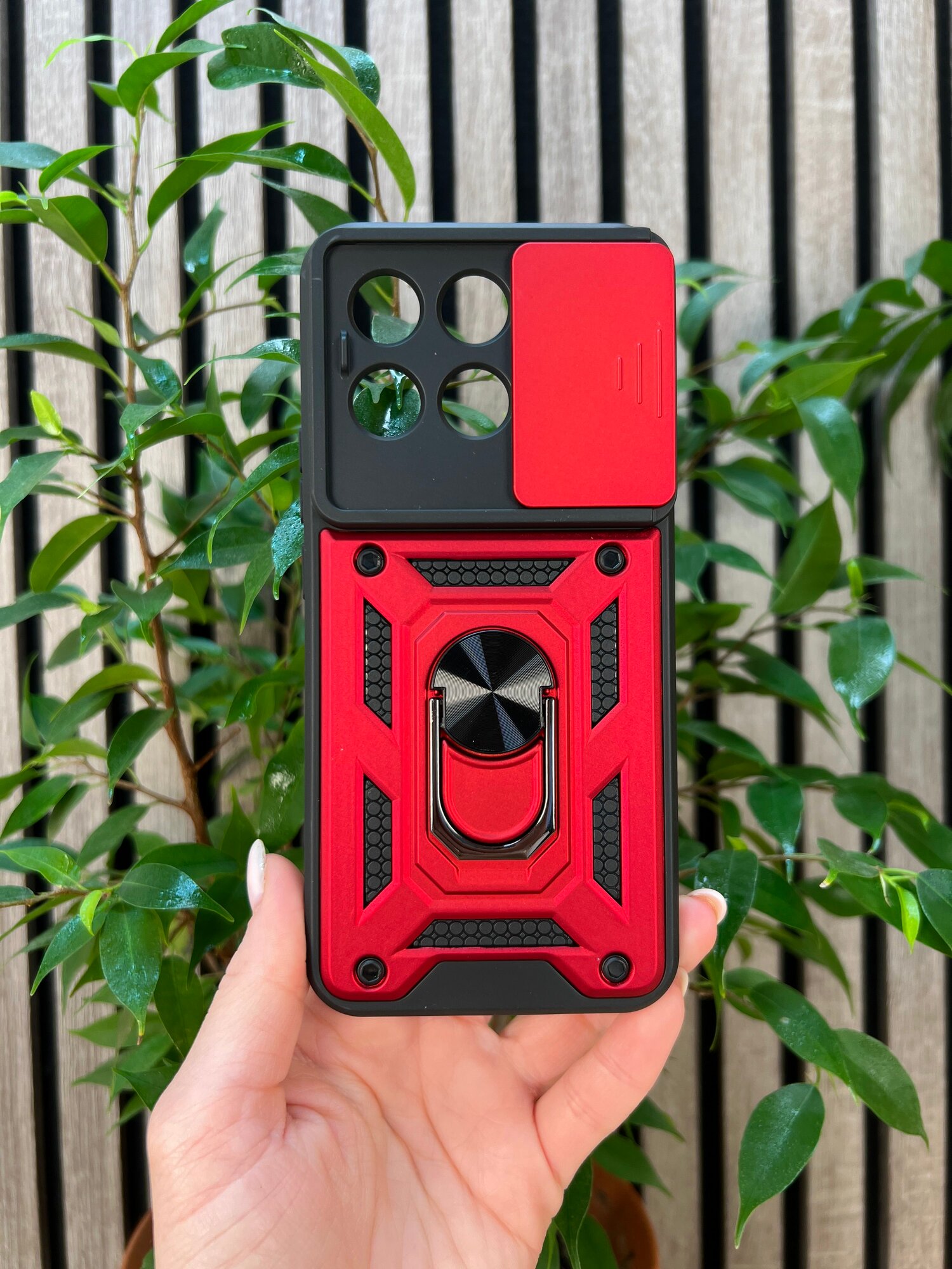 Чехол противоударный armors на Honor X8C / Хонор Х8С с защитой камеры (Красный)