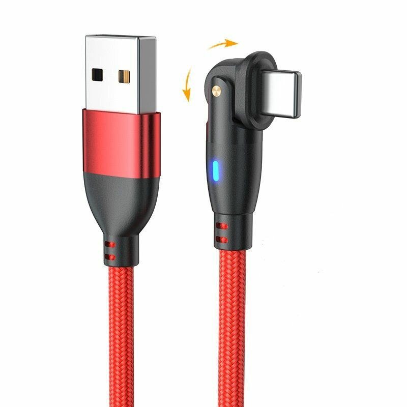 Кабель Apple Lightning с поворотным коннектором, передача данных, быстрая зарядка 3А, длина 3м