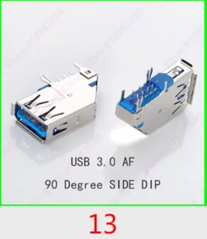 2 шт. USB 3.0 AF 90 Degree Side DIP, Цвет: 2pcs type13