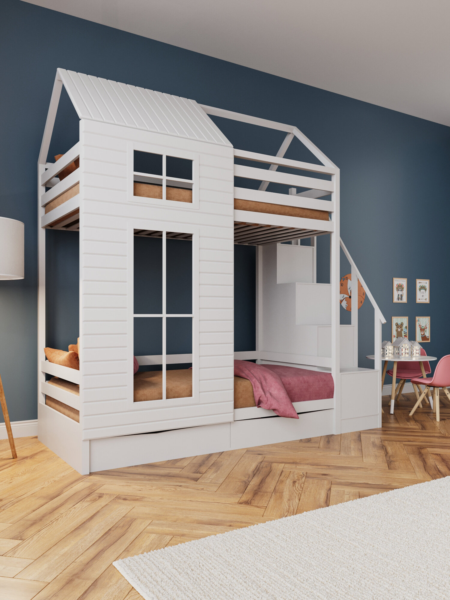 Двухъярусная кровать, 208х98х230 см, белый