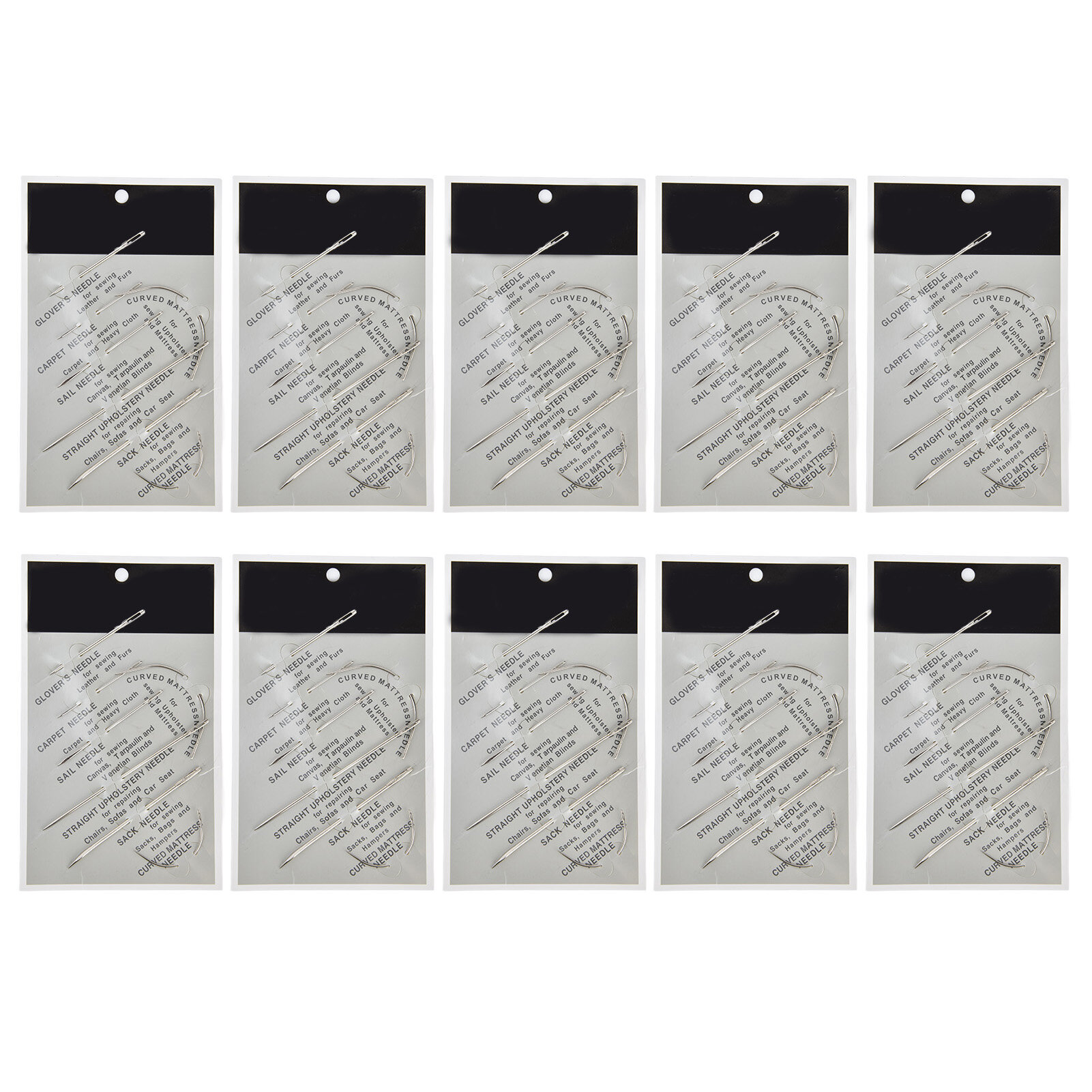 10 Комплектов Швейных Игл Из Углеродистой Стали Различных Размеров Ручной Инструмент для Сшивания Кожаного Ковра