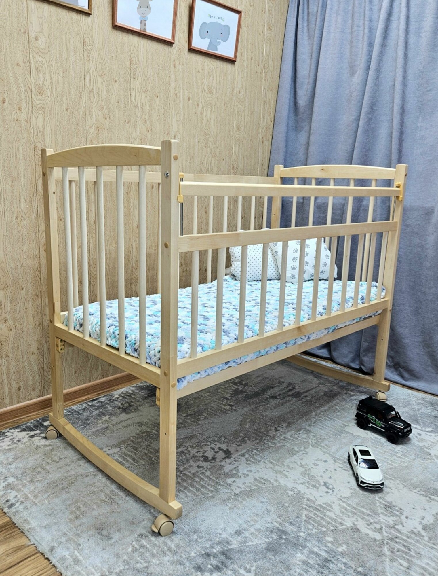 Детская кроватка для новорожденного Беби-2 колесо-качалка