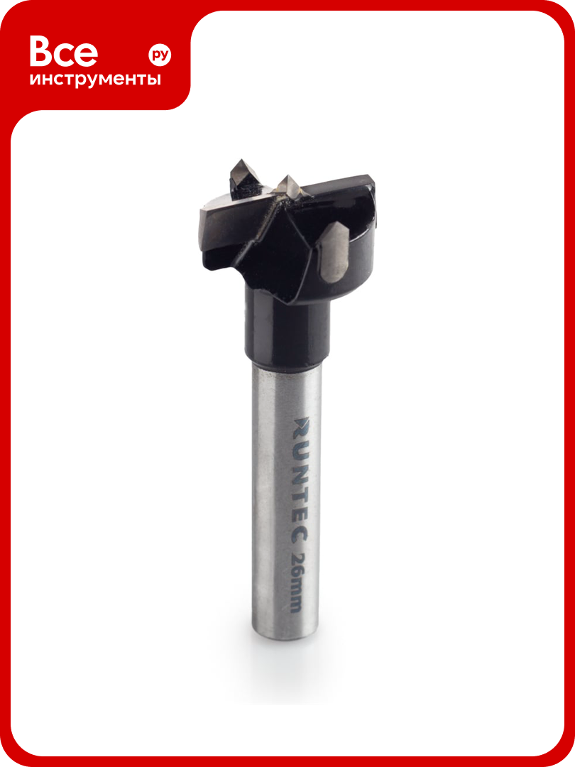 Cверло Форстнера чашечное Runtec TCT 26x70 мм, Z2+2, S10 мм, RH RT-DTF2670, 10x45, 10мм