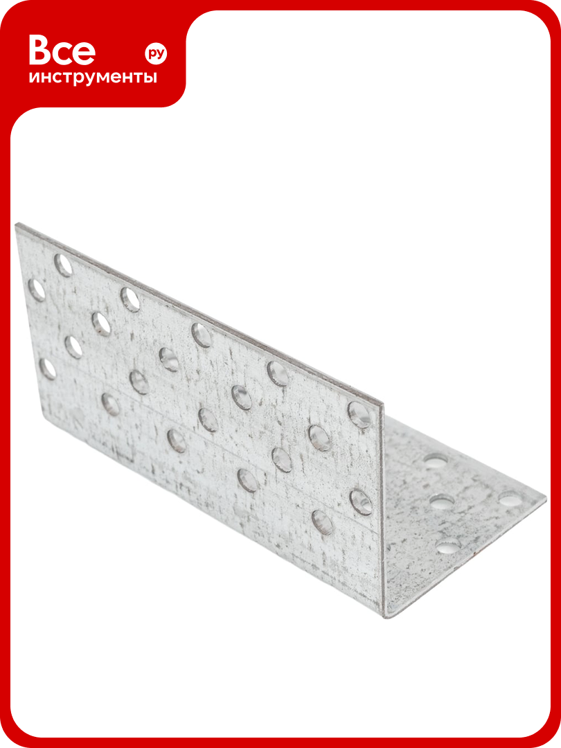 Крепежный равносторонний уголок РемоКолор KUR 2 мм, 50x50x100 мм 710-2059