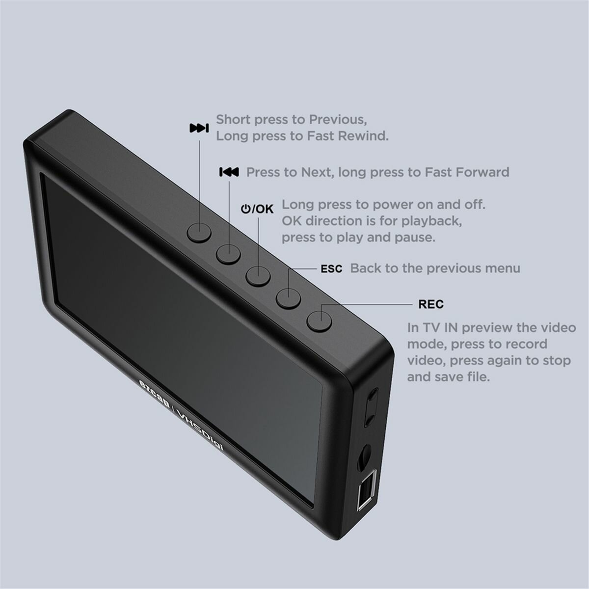 Ezcap VHSDigi 4.3-дюймовый AV-рекордер Видеозахват Коробка_кабель