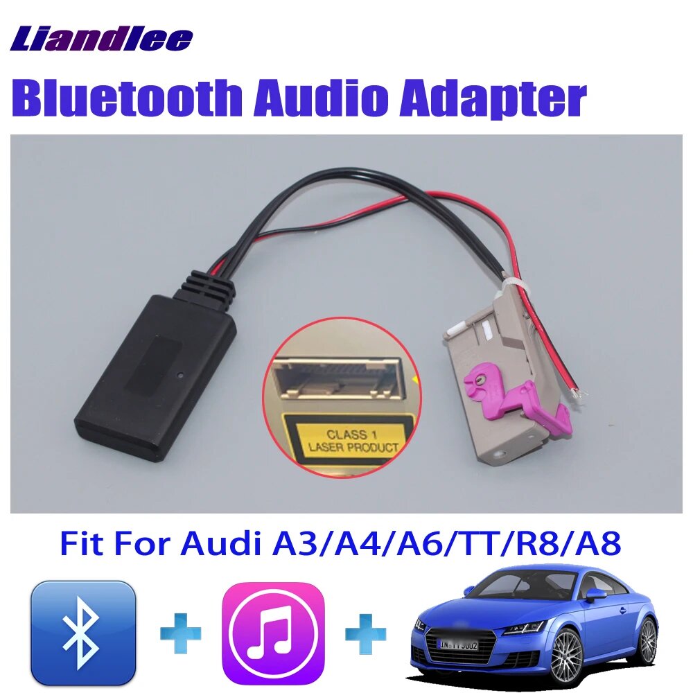 Беспроводной автомобильный музыкальный кабель Bluetooth для Audi A3/A4/A6/TT/R8/A8, A8 2001-2002