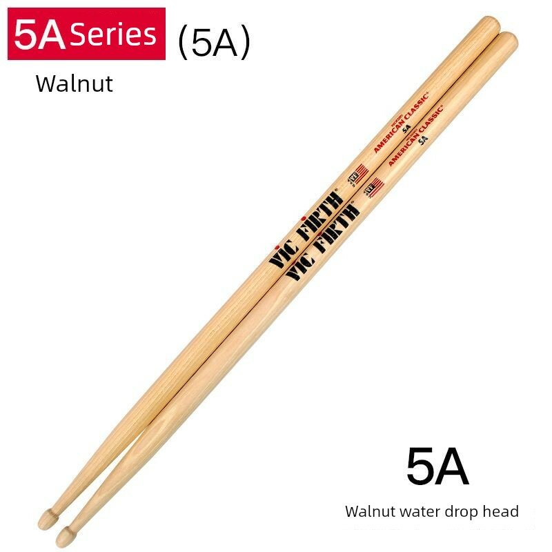 Vic Firth 5A Кленовые барабанные палочки Набор из 1 пары для джаза, Профессиональные палочки для барабанов