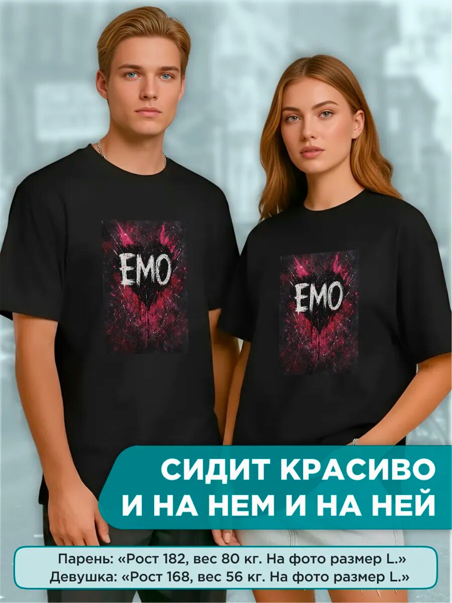 Футболка PRINTSHOT, 1 шт., размер M, черный — фото 1