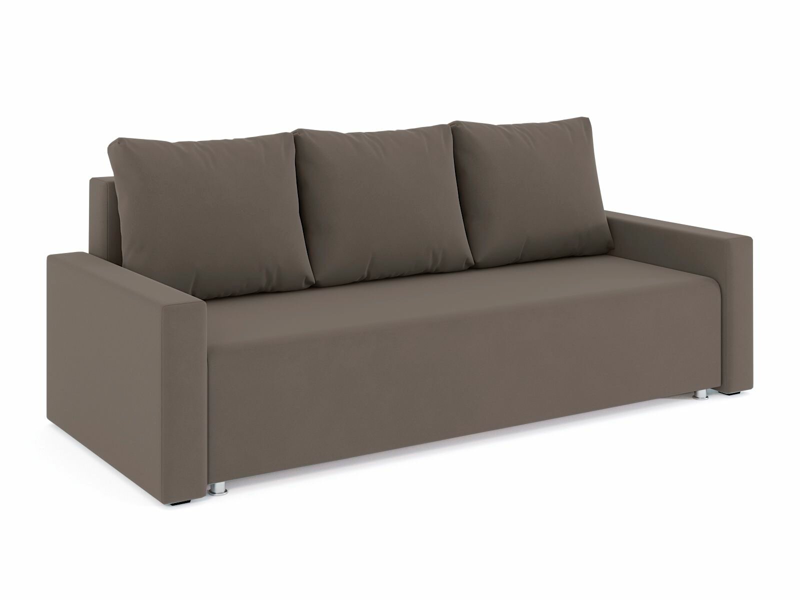 Диван - кровать Олимп, еврокнижка, 210*84*84, велюр Зара Лайт Браун 05