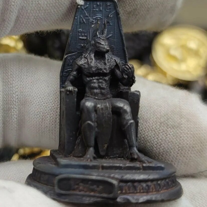 Фигурка головы собаки Анубиса из чистой меди, солдатская модель египетского фараона, украшения