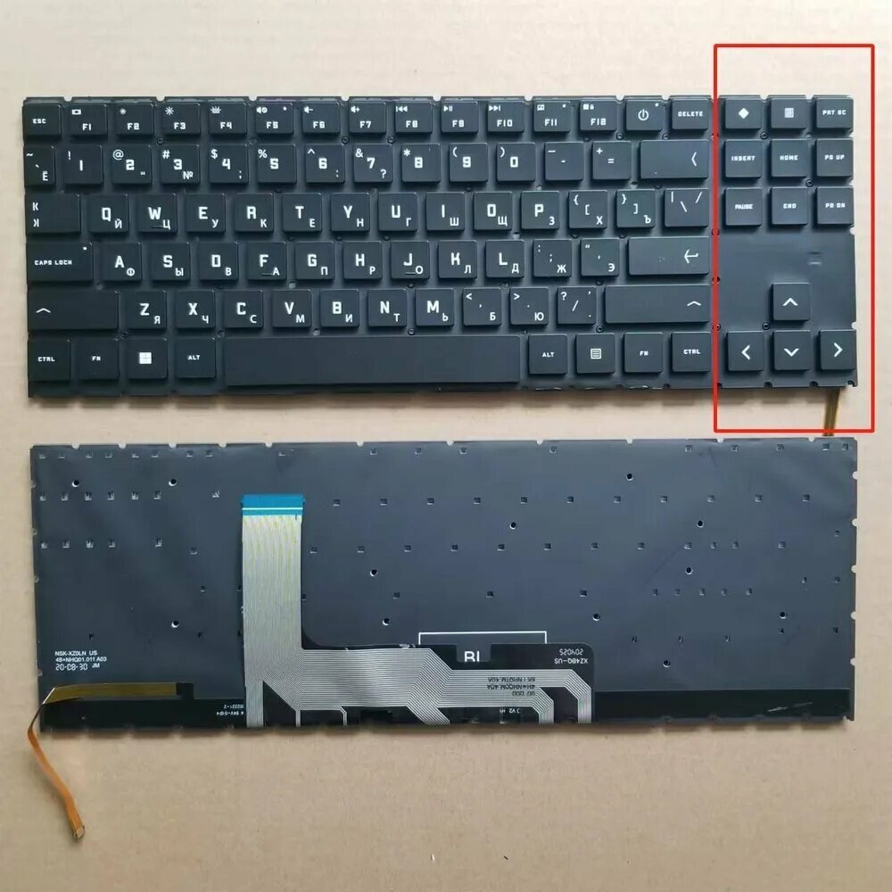 Новая клавиатура для HP OMEN 15-EN 15-EK Черная клавиатура с подсветкой
