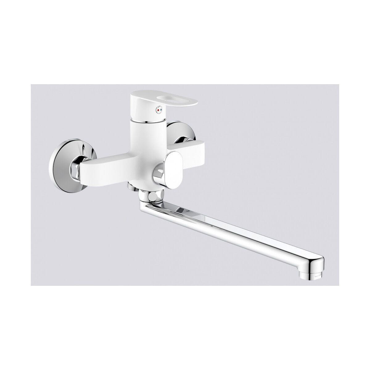 Смеситель для ванны Hansen H22018-F однорычажный белый с поворотным изливом 350 мм для ванны