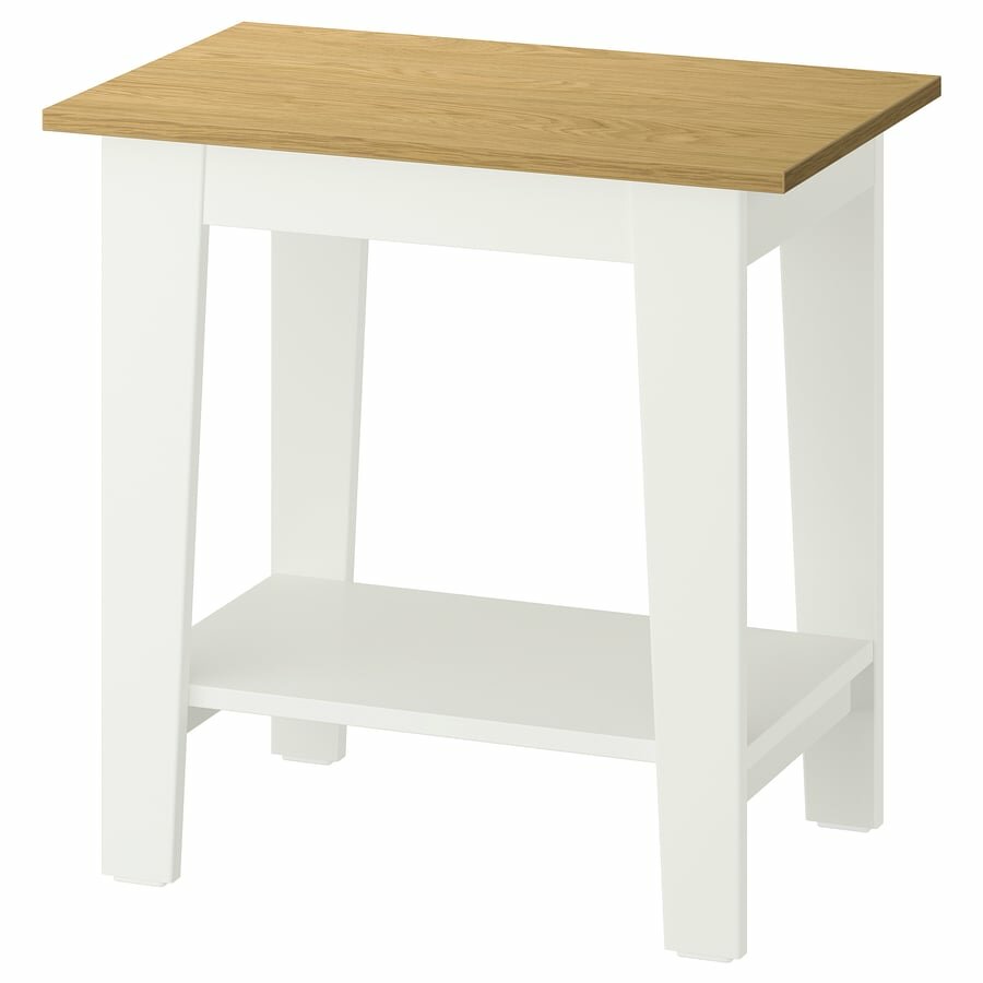Стол журнальный IKEA AMMARYD, цвет белый/коричневый,59х40 см 806.091.26