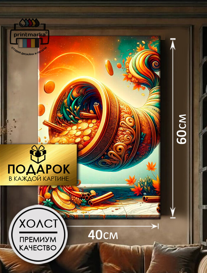 Картина "Рог изобилия" printmarka, холст, на подрамнике, 40 см x 60 см