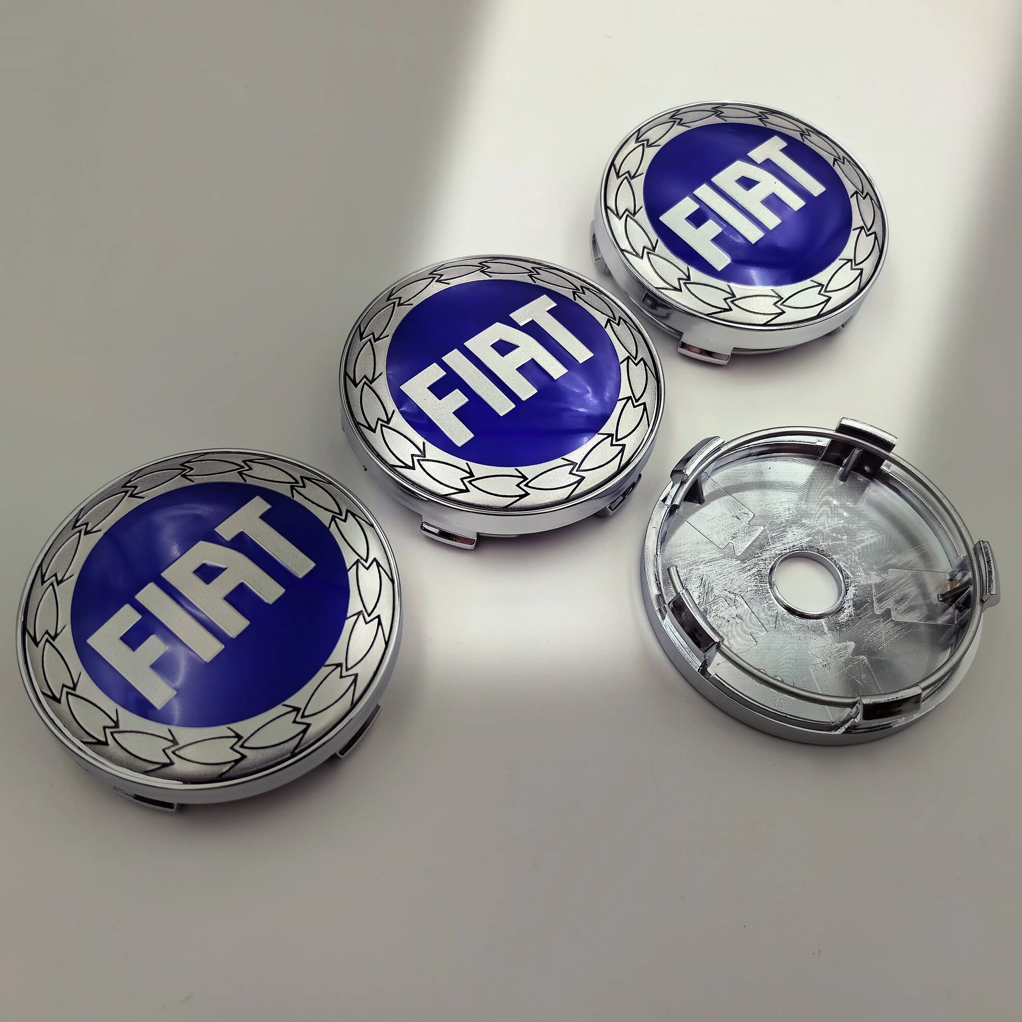 4 шт, 60 мм логотип Fiat, колпаки центральной ступицы колес, значок пылезащитных 4PS 60CPSL Blue
